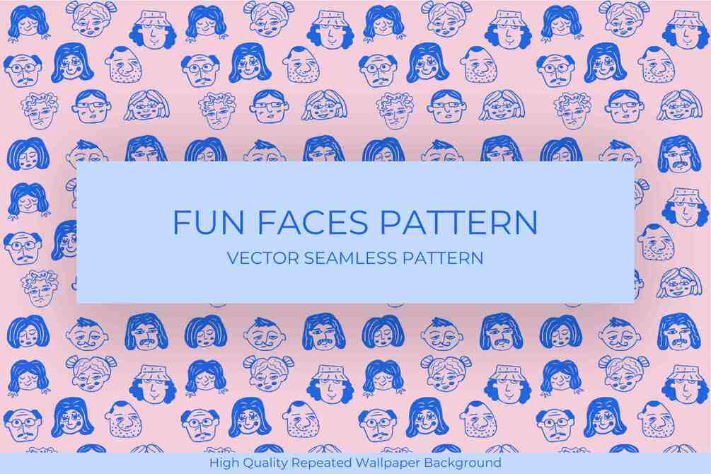 Punky Faces Seamless Pattern