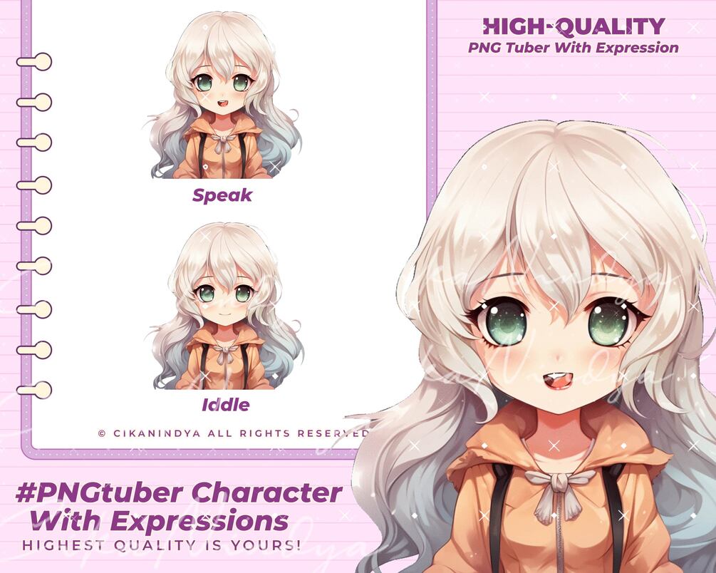 PNG Tuber | Whimsical Chibi World Cute PNG Avatar for Streaming | Get 2 ...