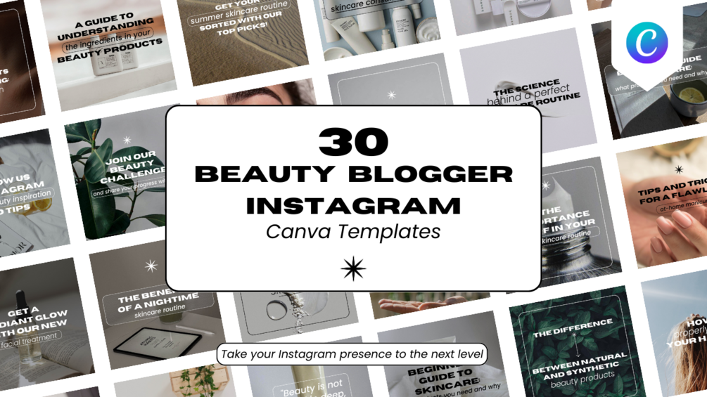 30 Beauty Blogger Instagram Canva Templates