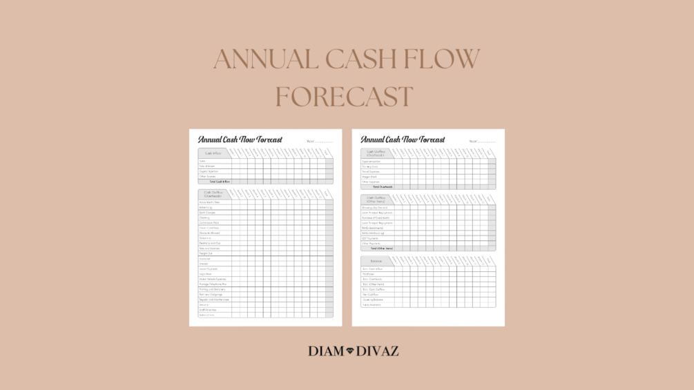 Annual Cashflow Forecast Worksheets