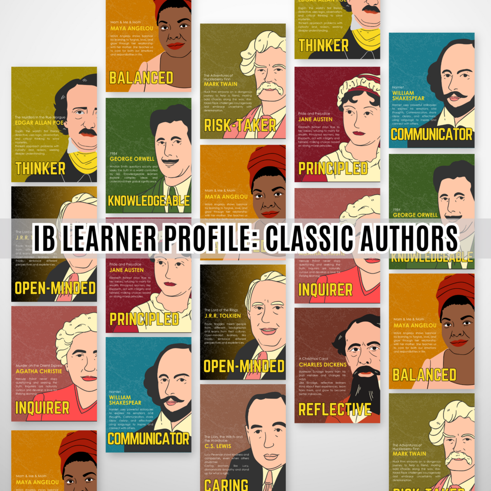 IB Learner Profile Posters | Classic Authors | Classroom Decor | Famous ...