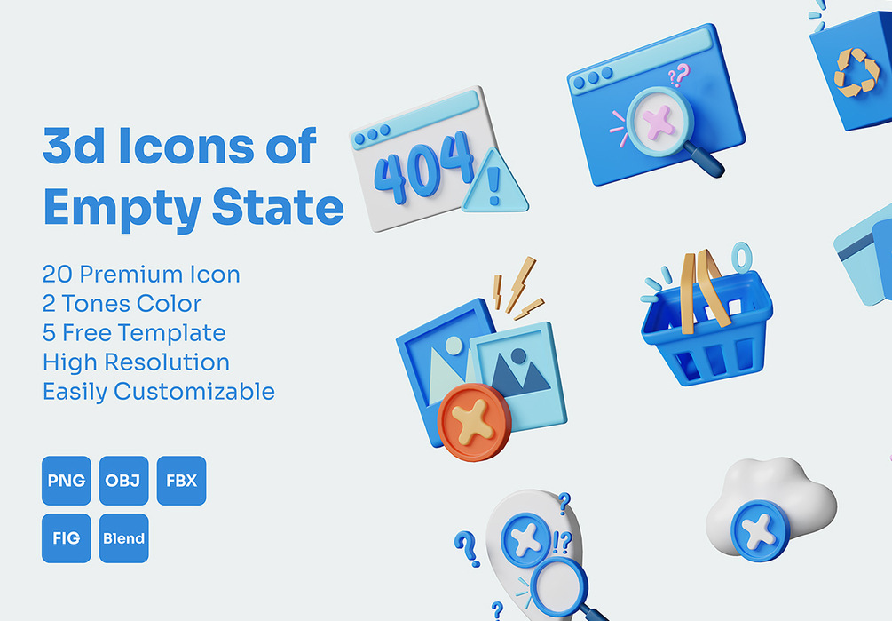 3D Empty States Icons