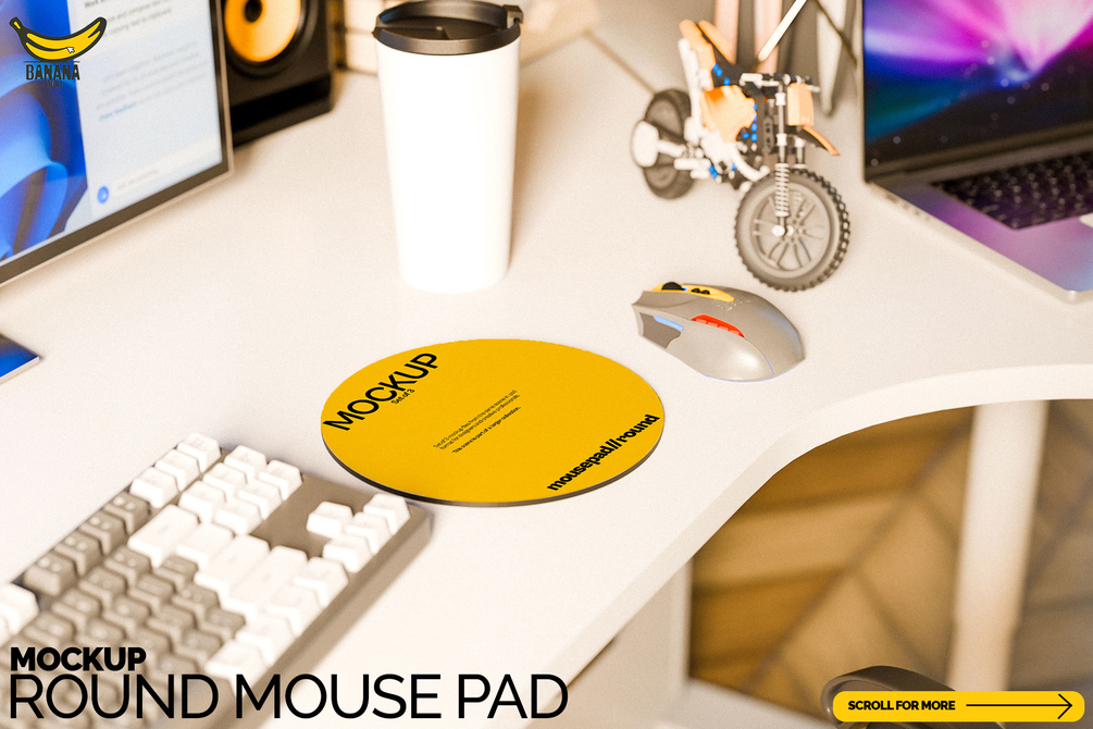 Round Mouse Pad Mockup Photoshop Template