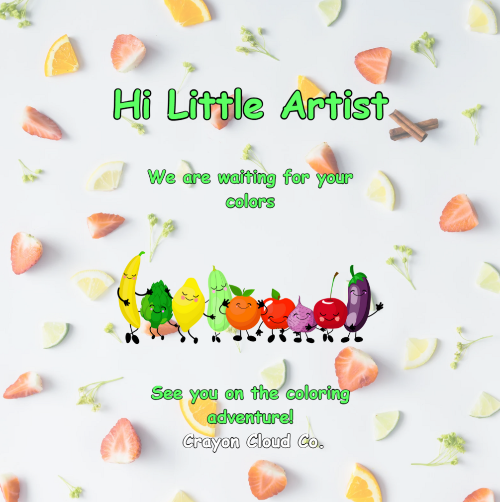 Color With Me : Fruits Fruity Fun Kids Coloring Book