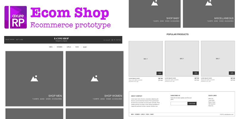 Ecom Shop Axure RP E-commerce Prototype Template