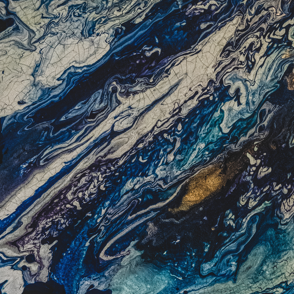 Blue liquid abstract painting