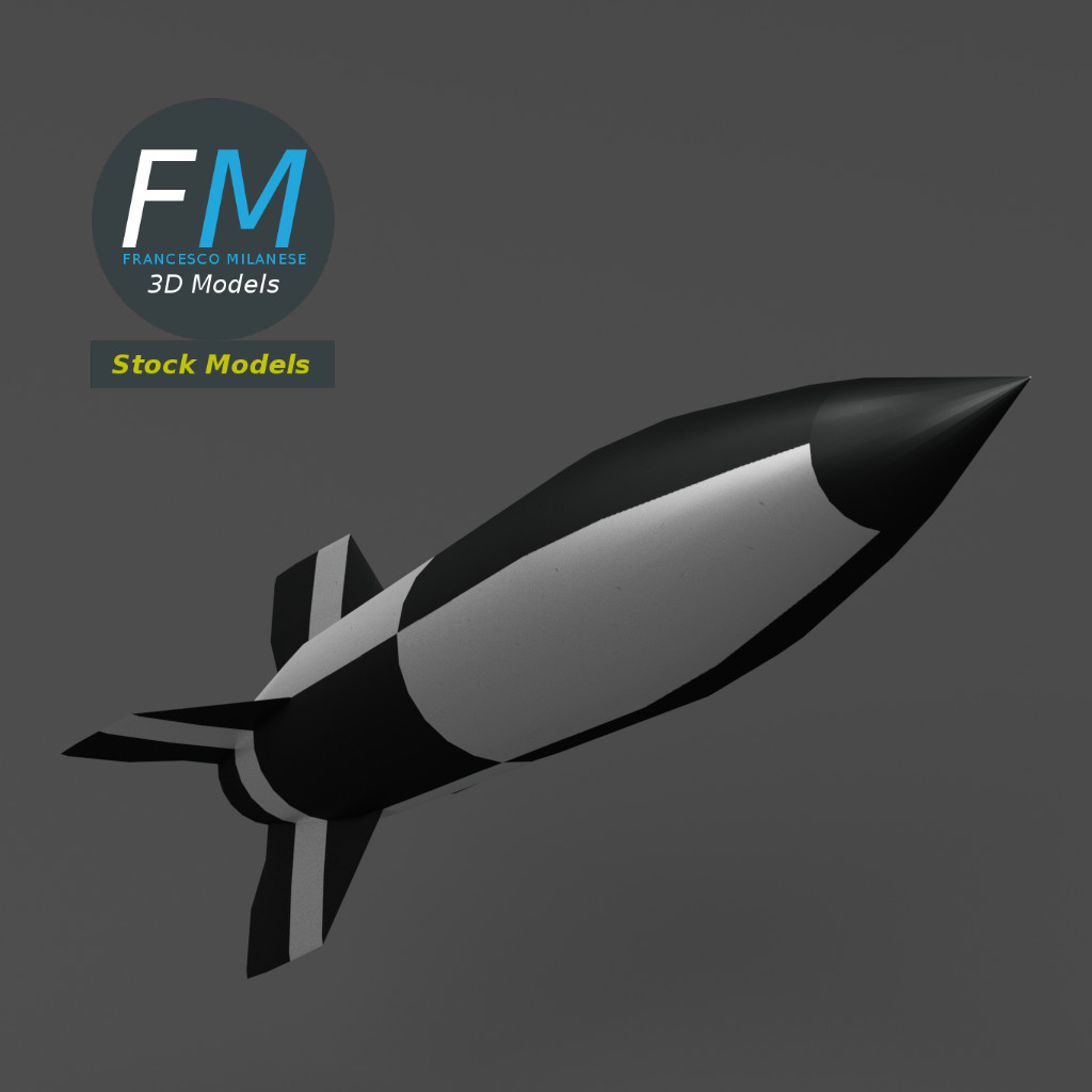 3D MODEL - V2 rocket missile