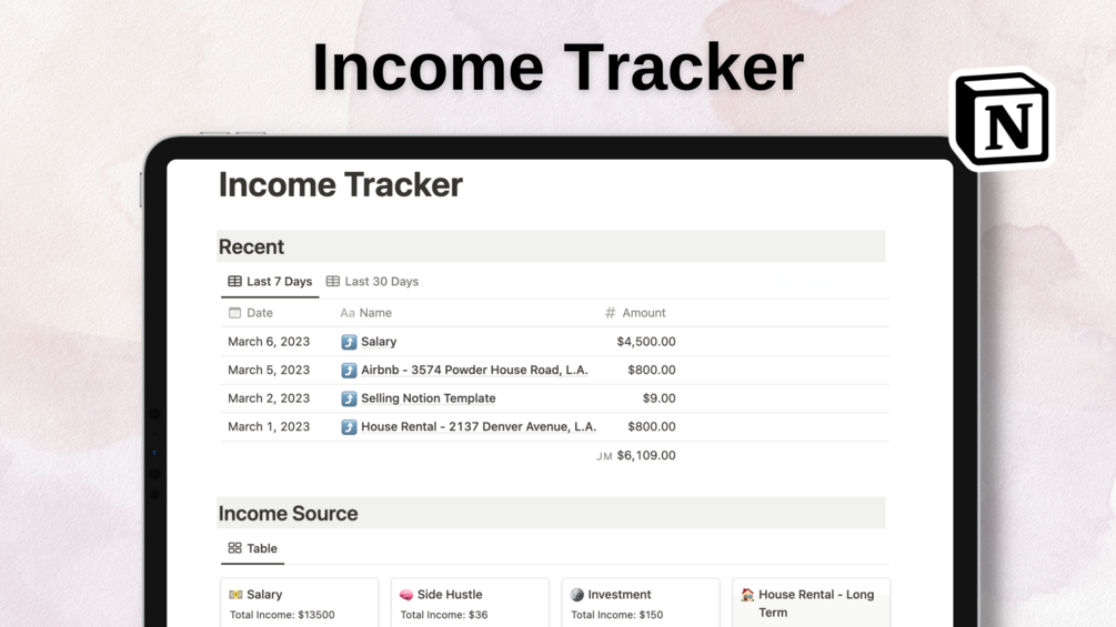 Notion Income Tracker