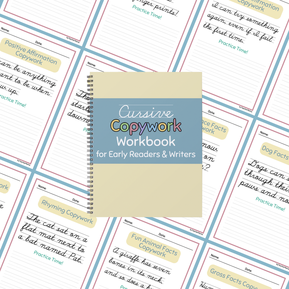 Cursive Handwriting Copywork Workbook for Early Readers and Writers ...