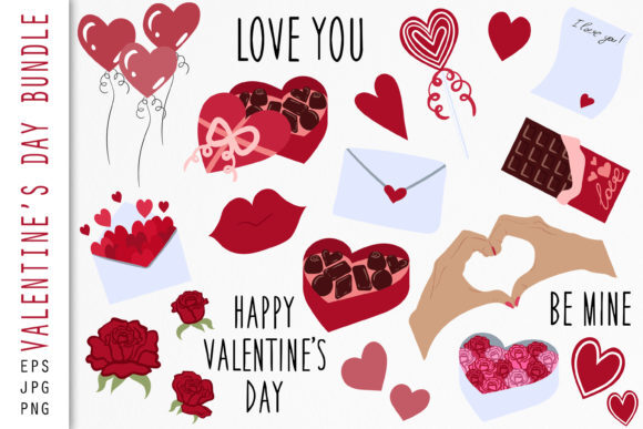 Valentine's Day Set of Clip Art