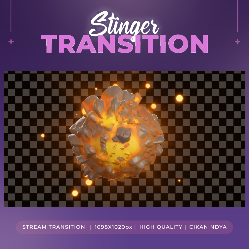 Animated Stinger Transition Meteor Impact | Fiery Explosion Overlay for Streamers | VTuber ...