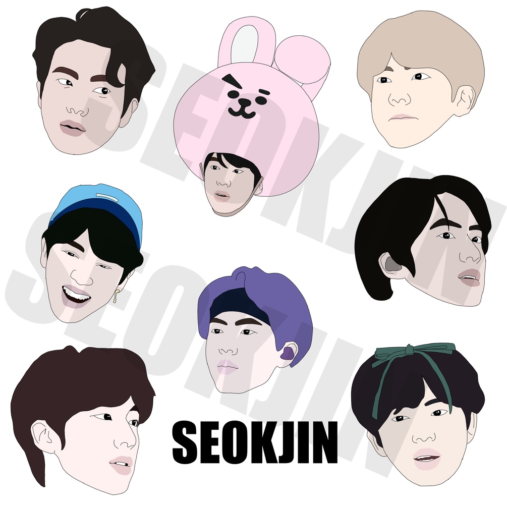 Bts stickers (Jin) - digital download
