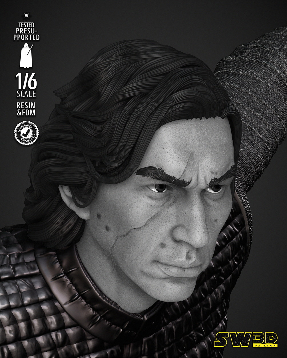 Kylo Ren Sculpture - Star Wars 3D Models - Tested and Ready for 3D printing