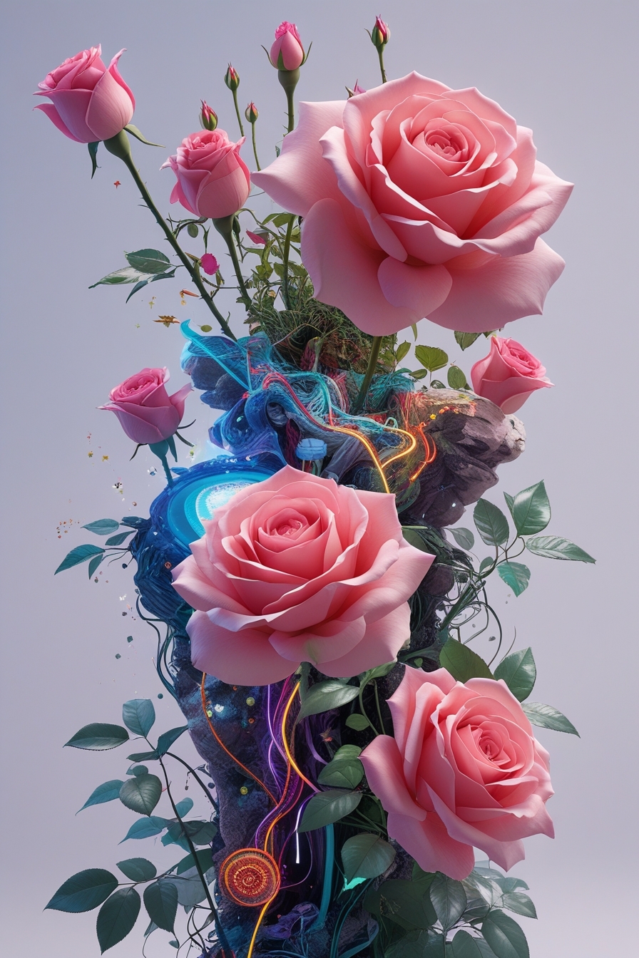 Exquisite Roses: Digital Creativity Image Collection