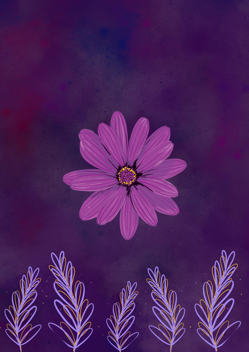 Printable Purple Flowers My Diary Notebook Journal