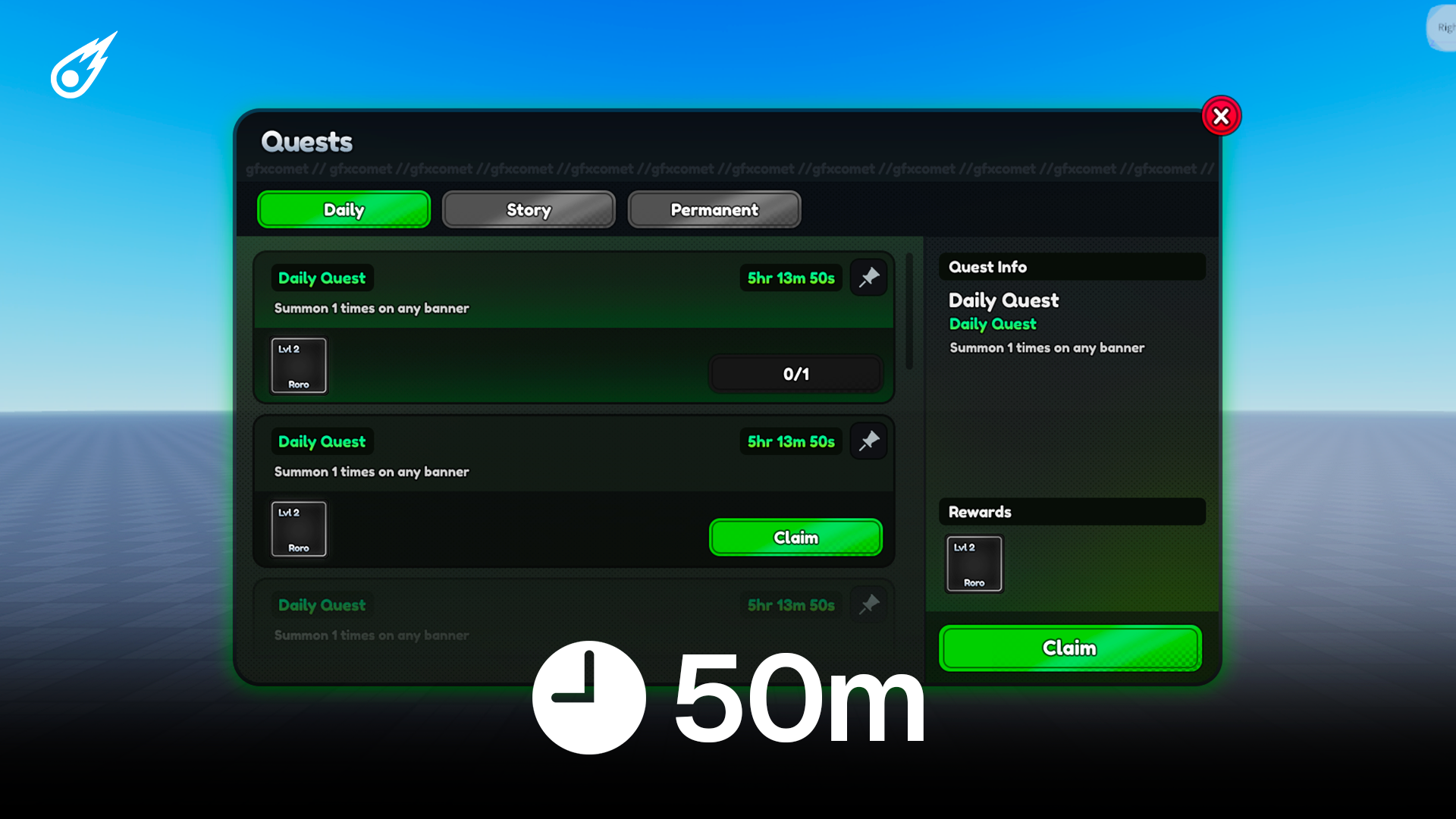 new tutorial just dropped (anime quests ui) - gfxcomet
