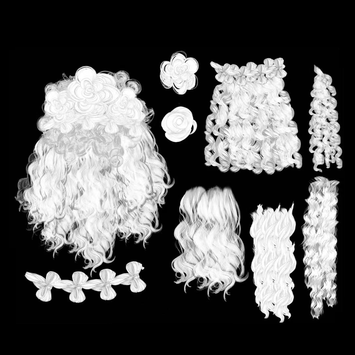 Curly Hair & Spiral Lock Brushes for Procreate – Stylized Ringlet ...