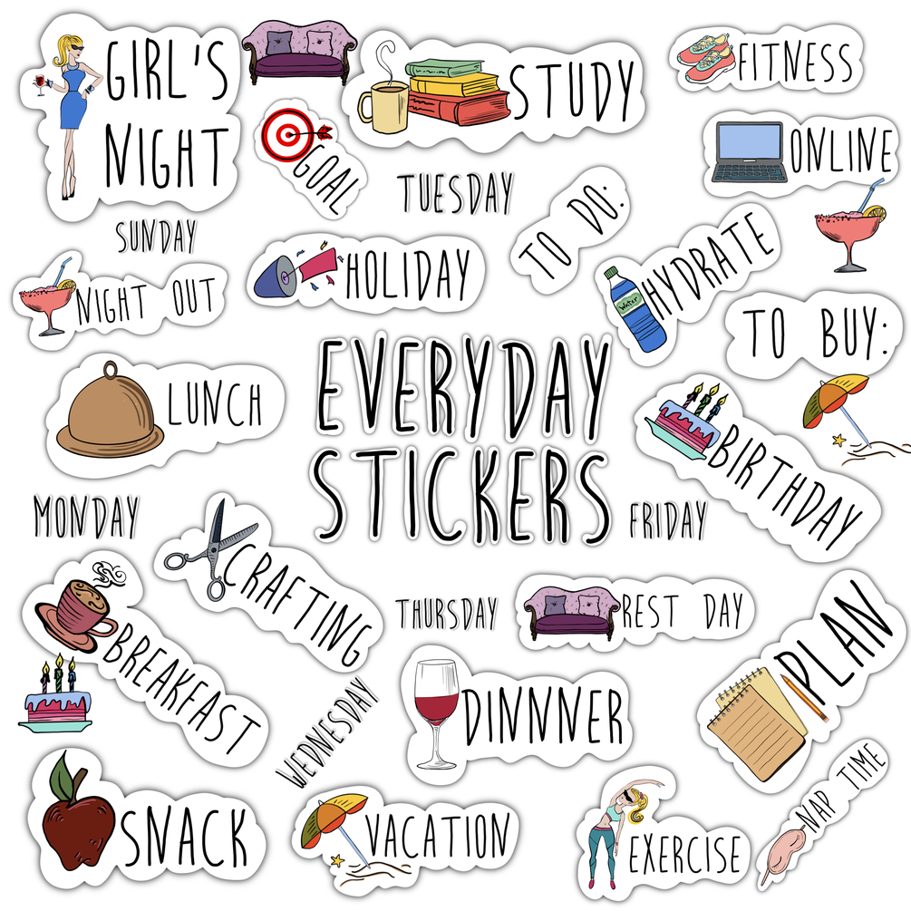 Everyday Stickers for GoodNotes and PNG