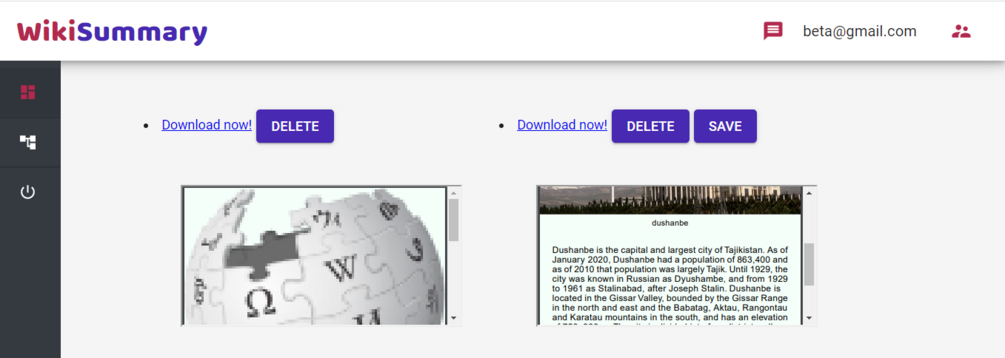 An app to create illimited wikipedia summaries
