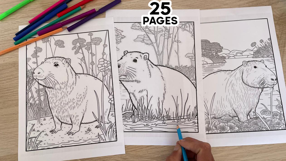 Capybara Coloring Pages
