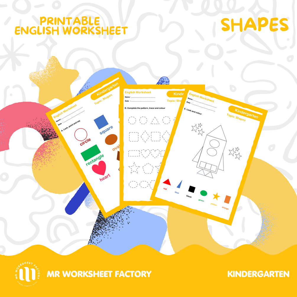 Shapes Worksheets for Kindergarten - 5 Fun and Engaging Pages