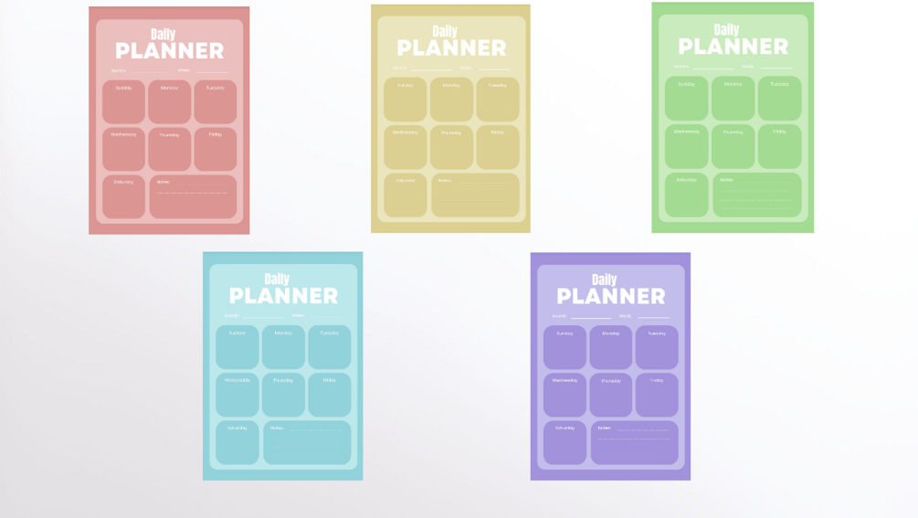 Colourful Daily Planner - Printable, PDF, Digital