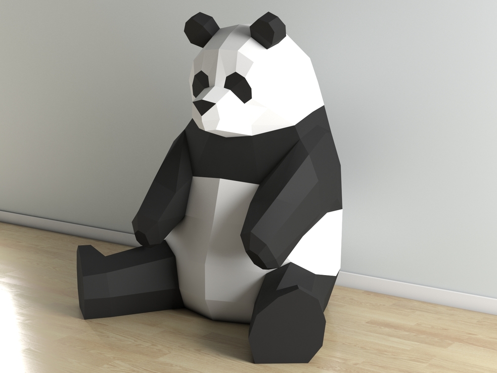Panda papercraft PDF template dxf cameo