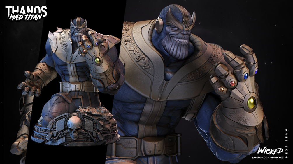 Wicked Marvel Thanos Comic Bust: Tested and ready for 3d printing