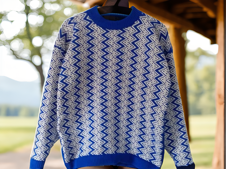 Blue Fair isle Knitted Sweater