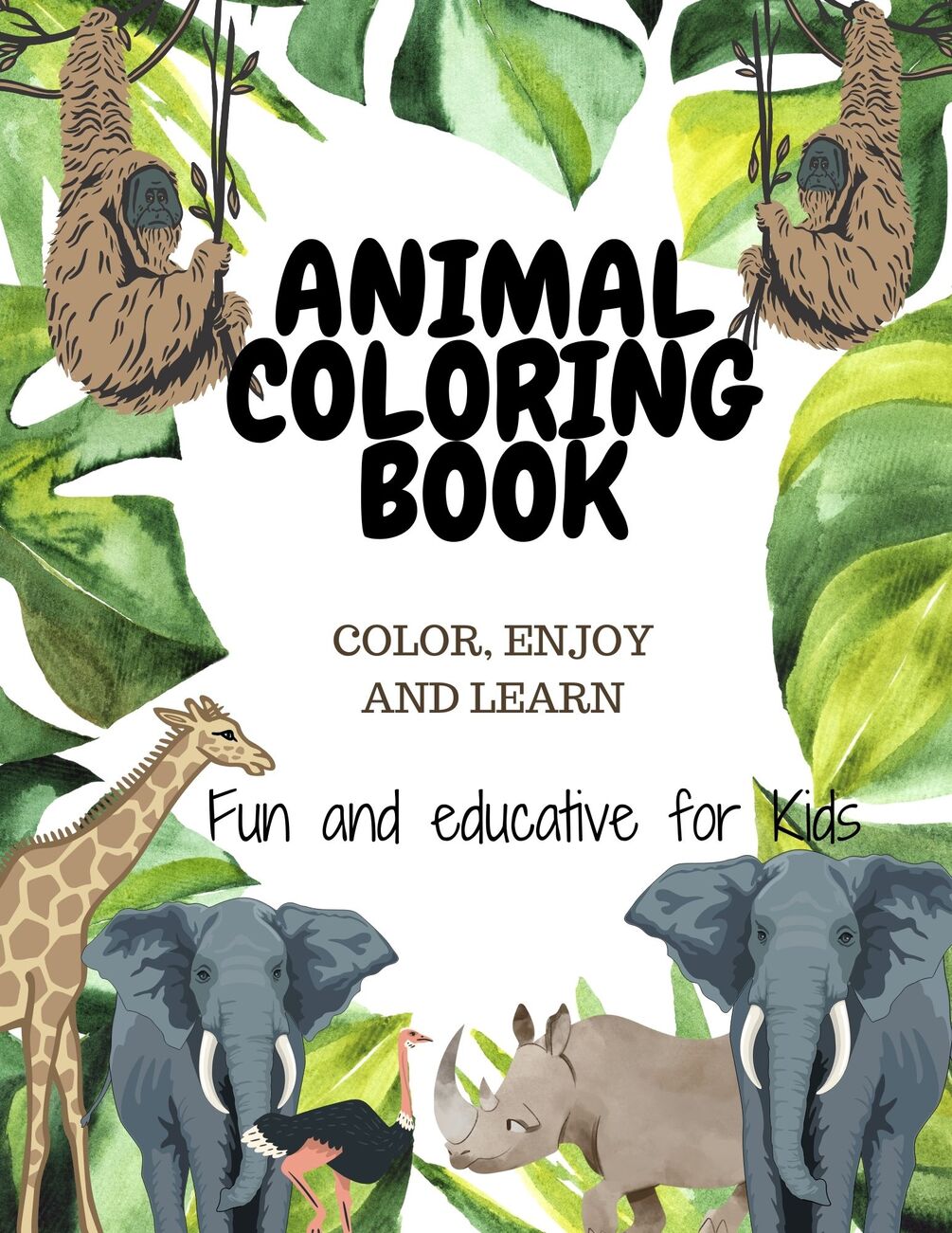 Learn & Color 50 Animals for Kids (printable PDF format)