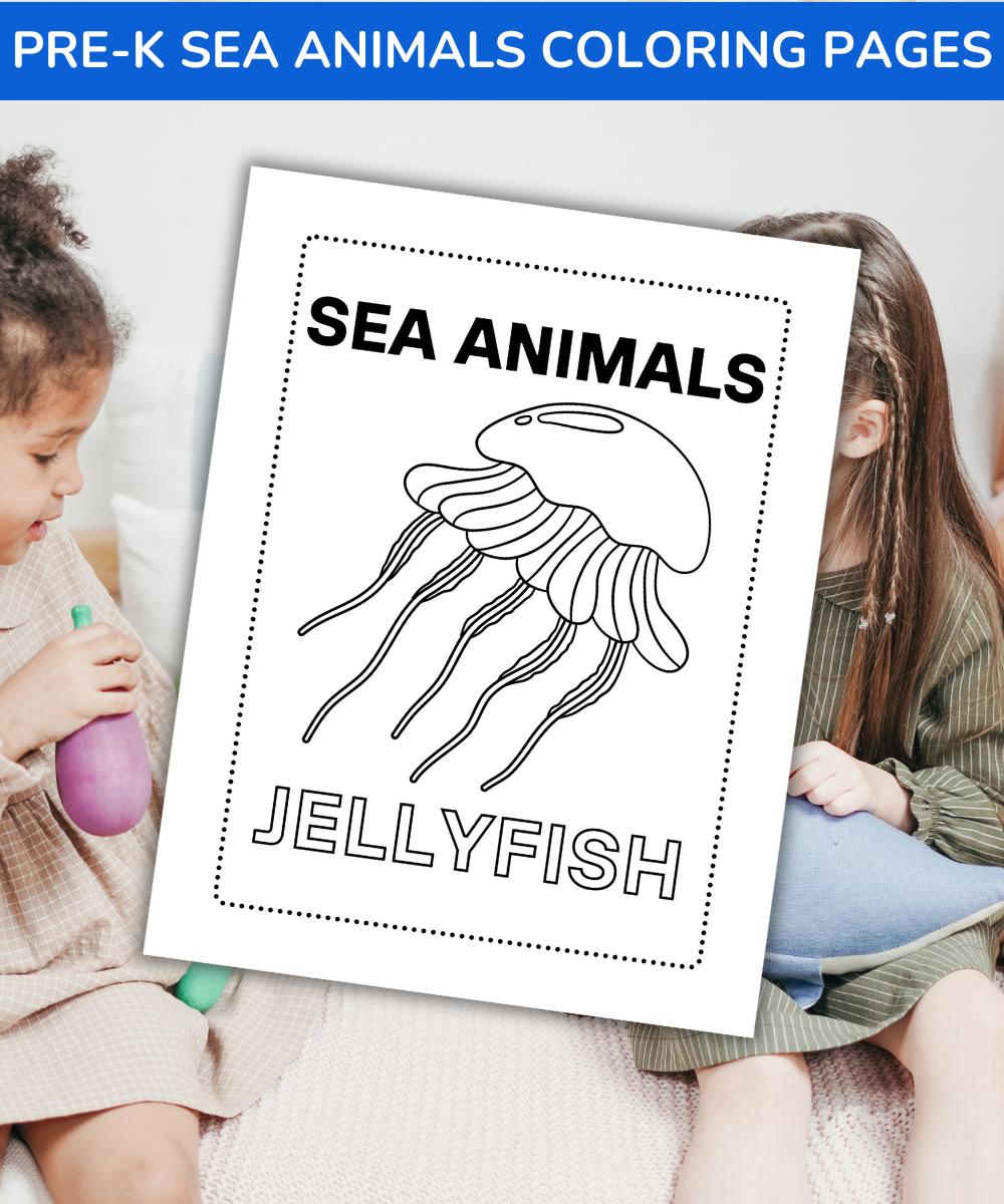 PreK Sea Animals Coloring Pages - Set of 14 - Commercial Use Allowed