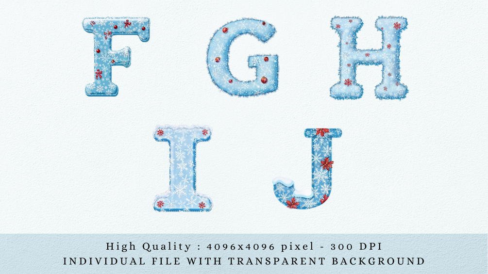 Cute Winter Alphabet Clipart Collection
