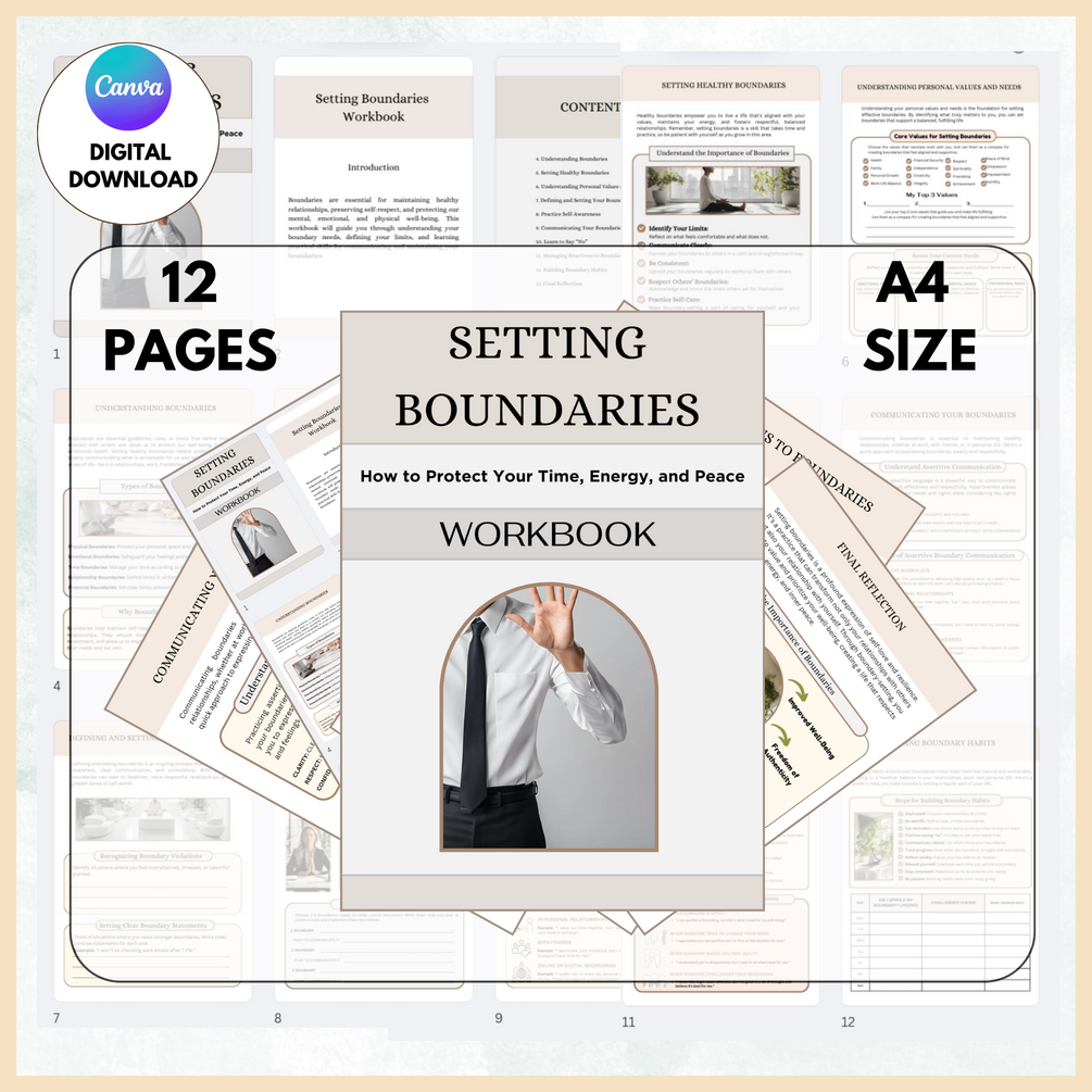Setting Boundaries Workbook Printable, Boundaries Workbook, Boundaries ...