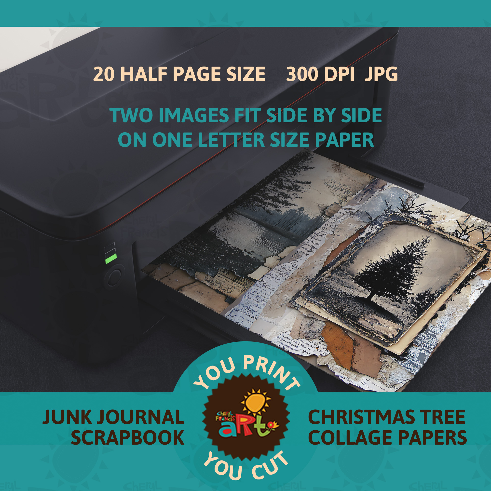 20 pc Outdoorsy Tree Assemblage Collage Art Paper Printable Junk ...