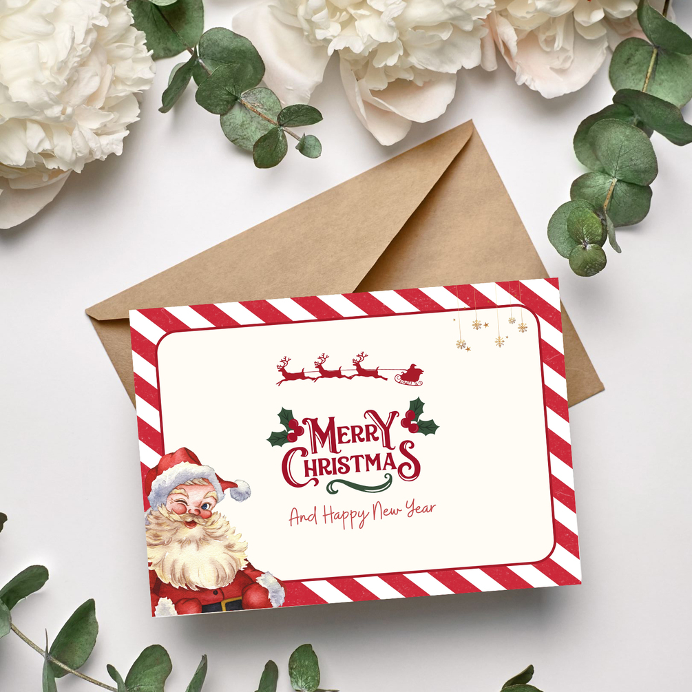 Digital Christmas Wishing Card, Printable Chrismas card