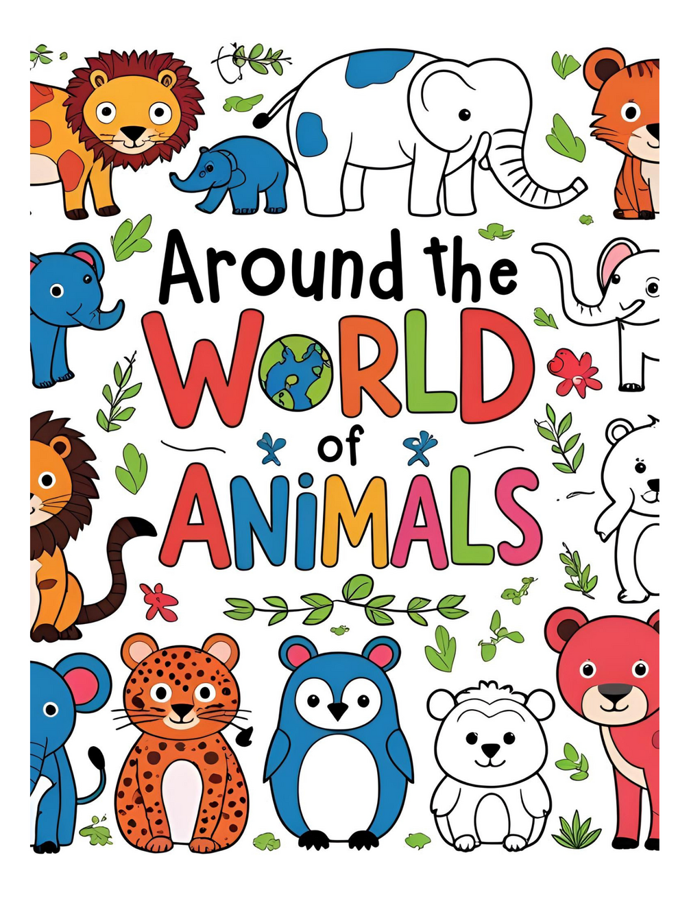 Coloring Book for Children - Cute animals from across the World