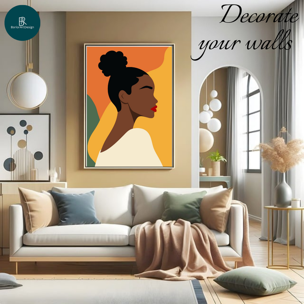 Portrait Moderne Minimaliste pour Bureau | Décoration Murale Inspirante ...