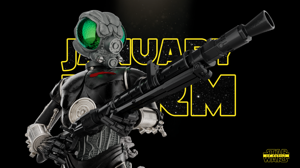 4-LOM Bust - Star Wars 3D Models - Tested and Ready for 3D printing