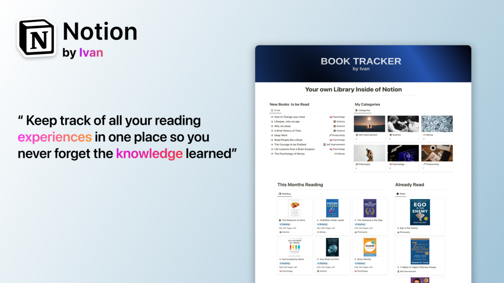 Notion Book Tracker by Ivan