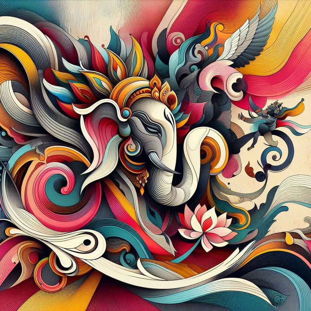 🎨 Divine Expressions: Abstract Images of Gods 🌟