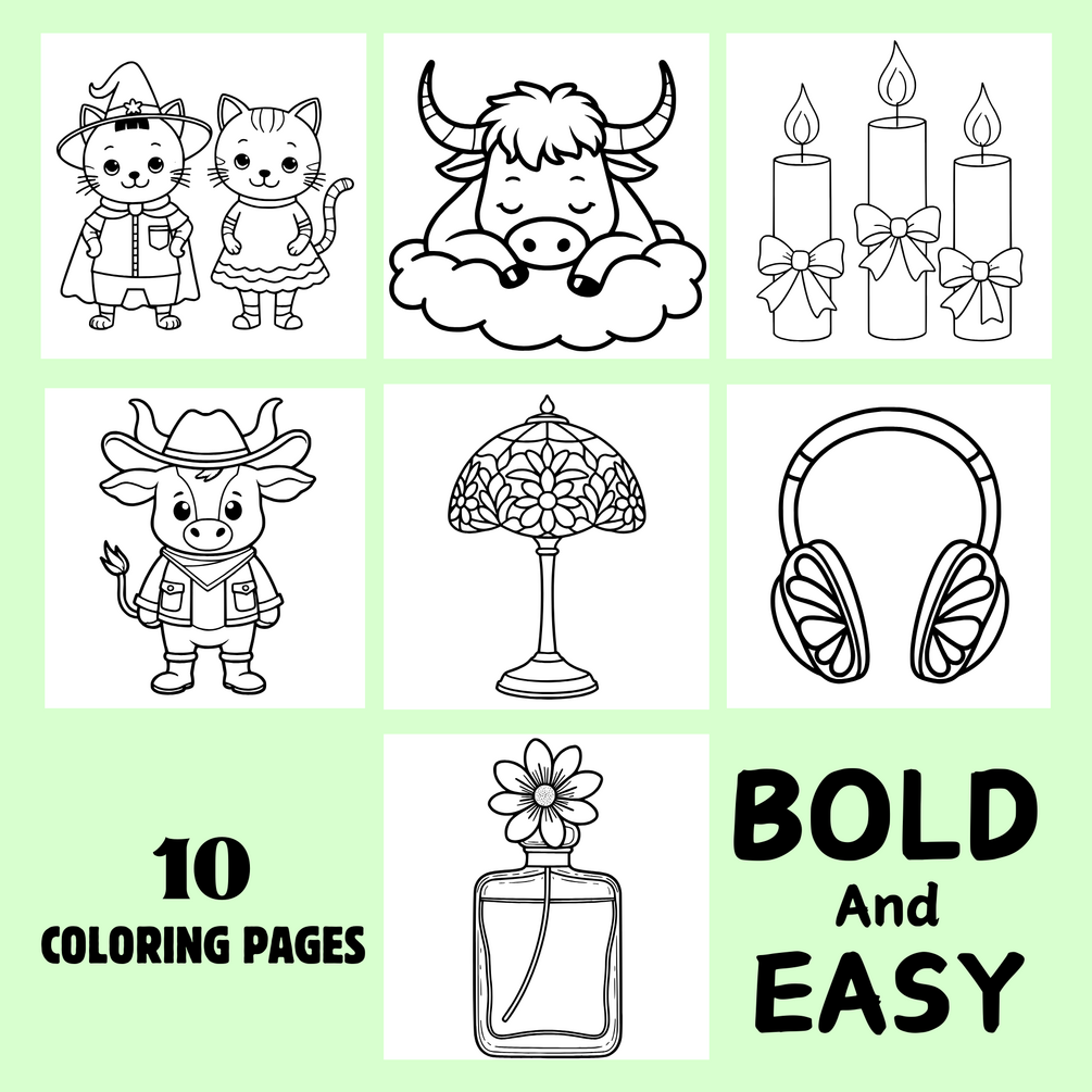 Cute Stuff Bold and Easy Coloring Pages