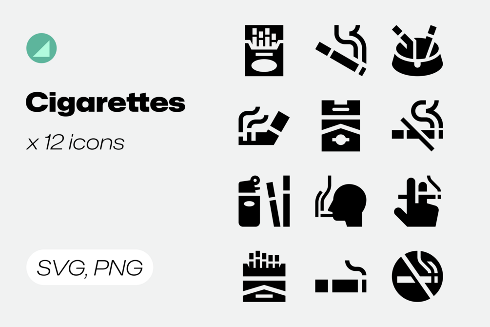 Basicons / Solid / Cigarette Icons