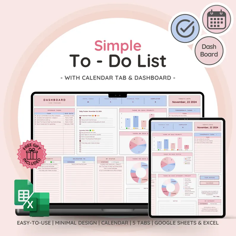 To Do List, Task Tracker, and Productivity Tool - Daily, Weekly, Monthly Organization & Task ...