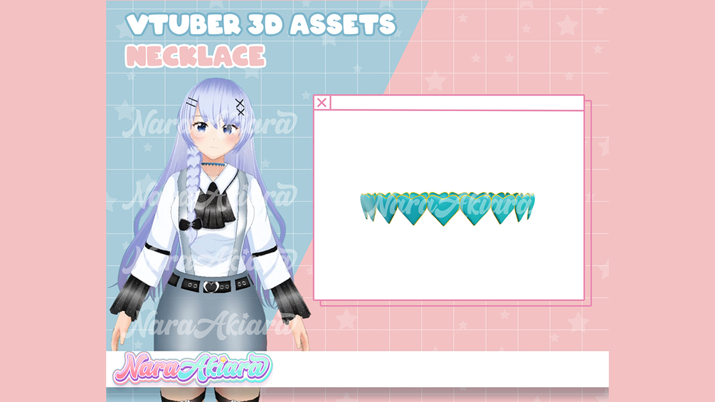 3D Vtuber Assets Necklace V4 Vroid Commission, 3D assets ready to use ...