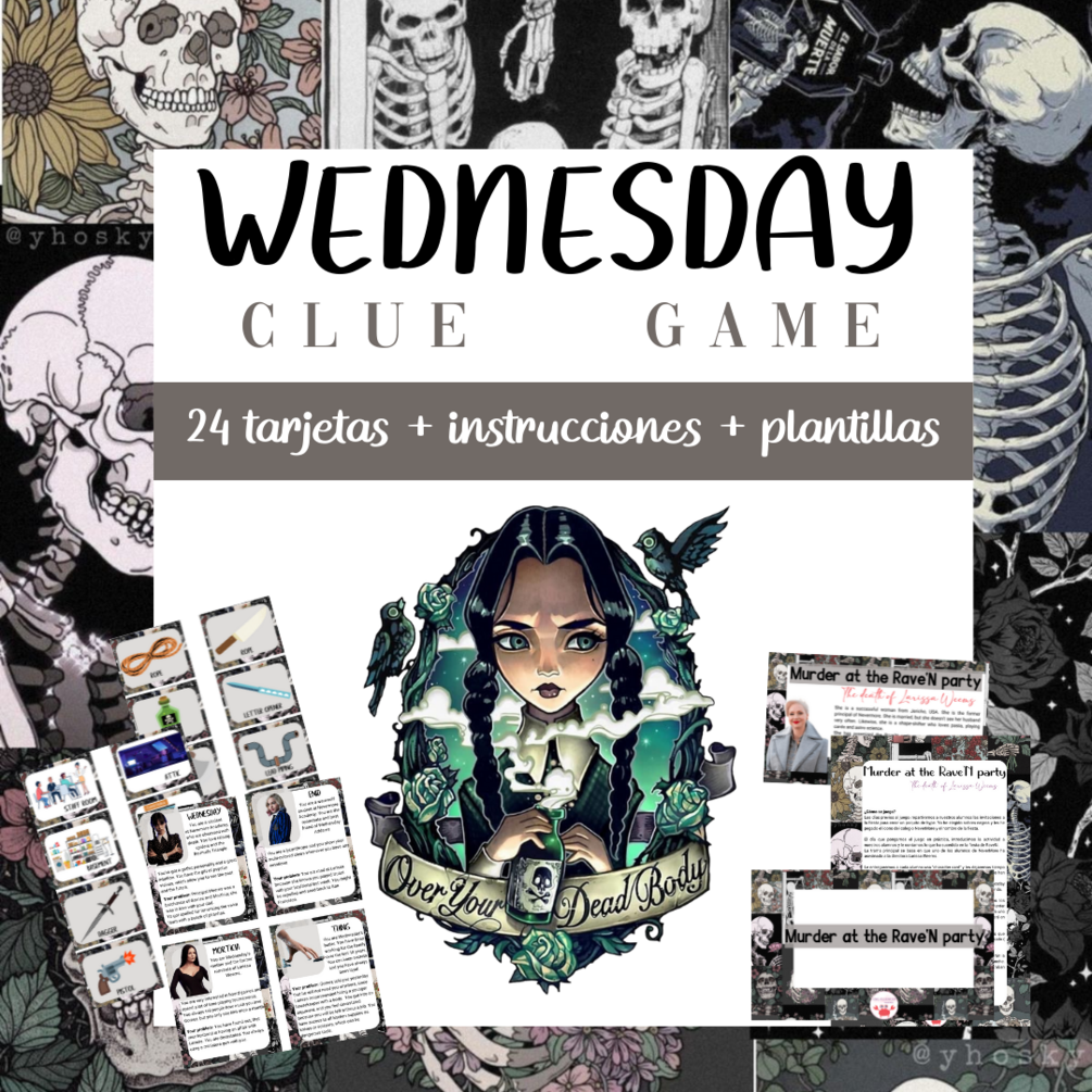 The death of Larissa Weems. Wednesday Addams. Clue game.