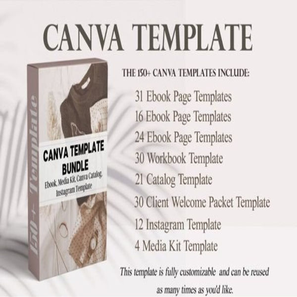 150 Pages Canva Template Bundle