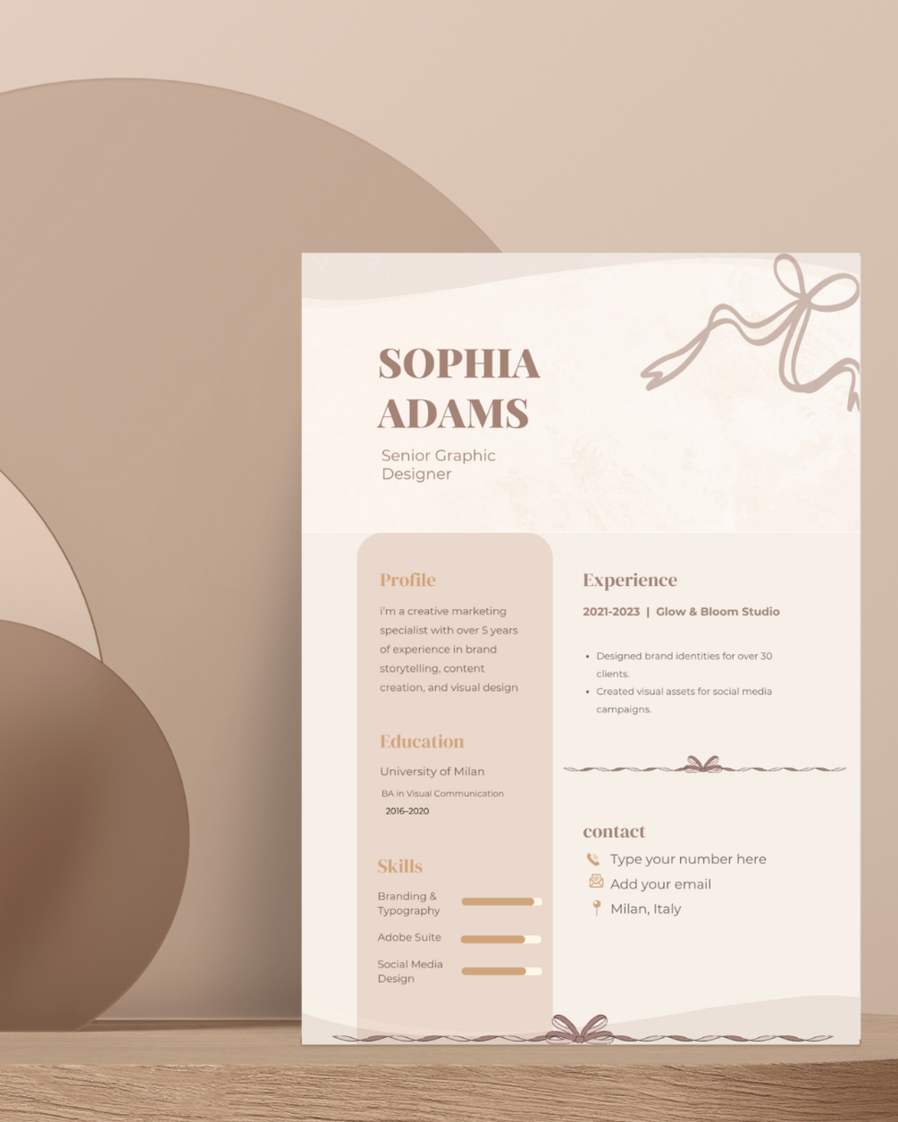 Modern Feminine CV Template