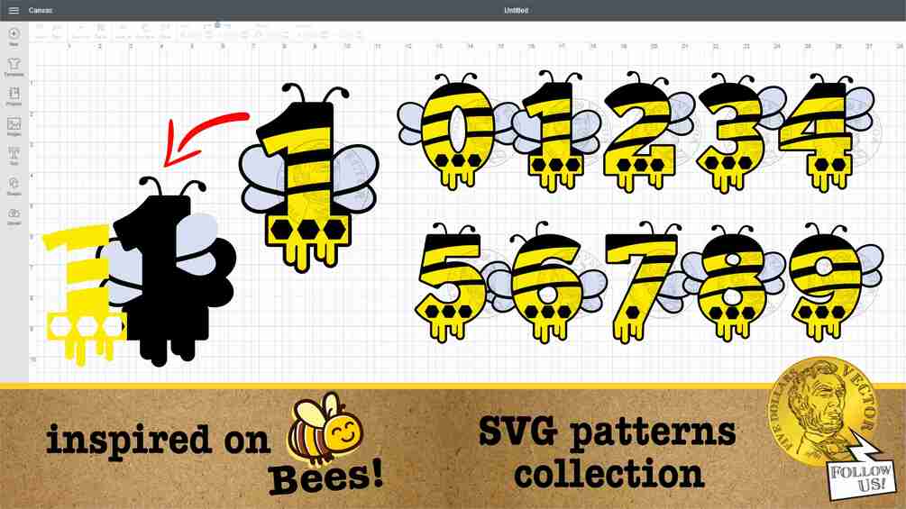 Bee Animated Numbers SVG patterns Collection (copy)