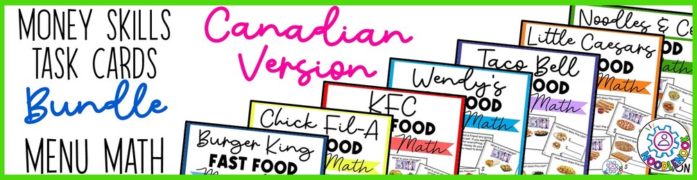 CANADIAN Fast Food Menu Math BUNDLE (7 Restaurant Menus for Yummy Math ...