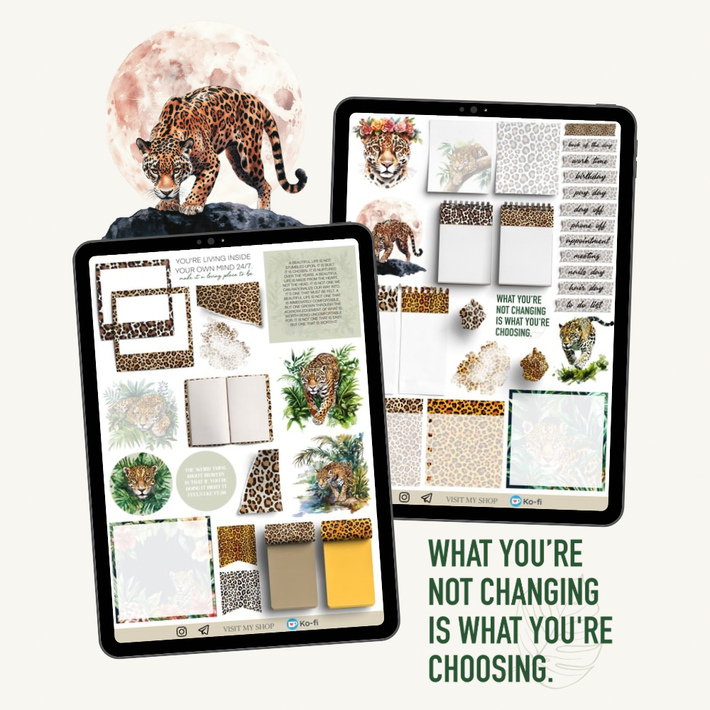 Leopard Spots stickers, GoodNotes & PNG